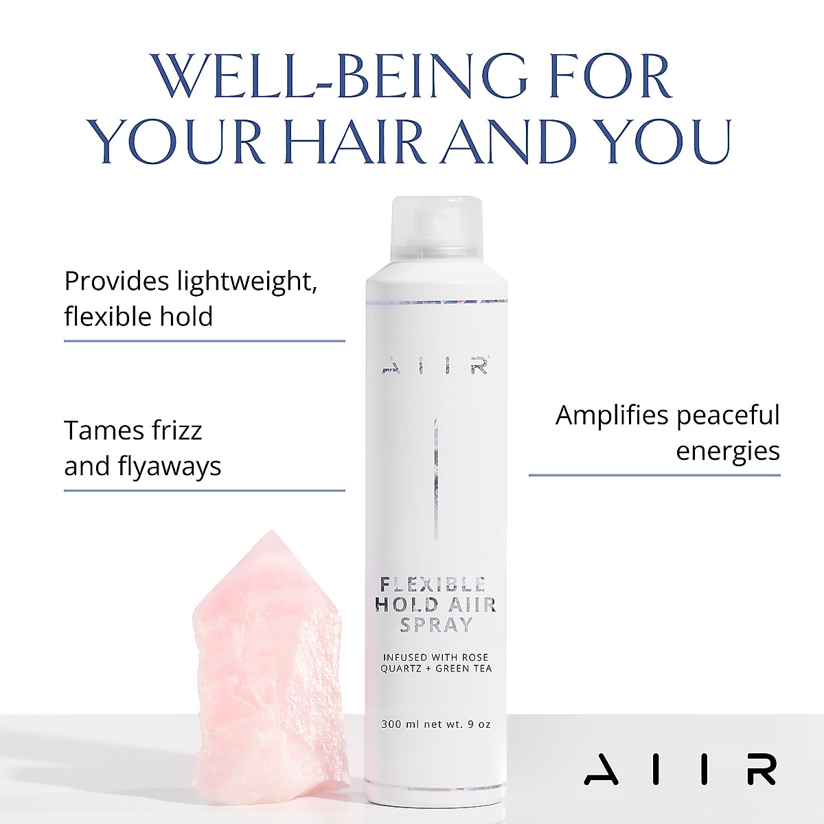 AIIR Flexible Hold Hairspray - Finishing Spray with Light Hold, Soft & Touchable Finish, Enhance Style & Shine, Fight Frizz with Humidity Resistance, Lightweight Hairspray for Fine Thin Hair, 9 oz