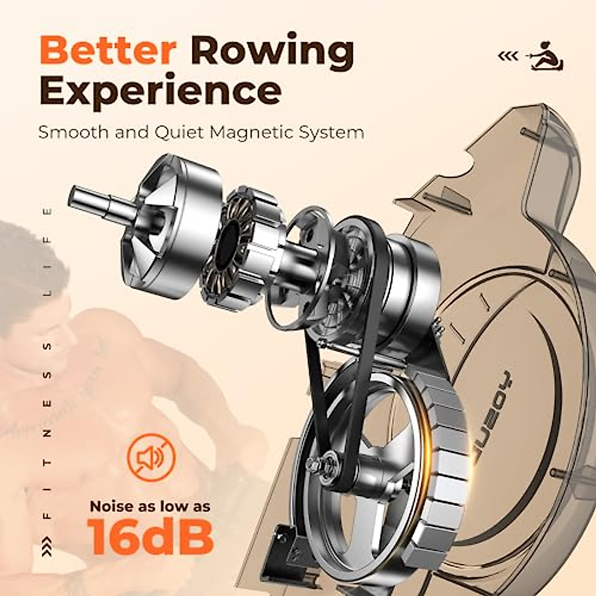 YOSUDA Magnetic Rowing Machine 350 LB Weight Capacity - Foldable Rower for Home Use with LCD Monitor, Tablet Holder and Comfortable Seat Cushion