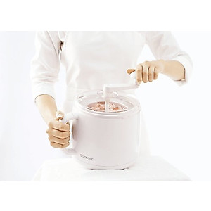 Donvier 837450 Manual Ice Cream Maker, 1-Quart, White