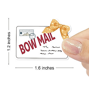 Bow Mail Stickers,Thank You Stickers,Handmade Stickers,Small Shop Stickers,Envelopes Stickers for Small Business, Online Retailers,Handmade Goods,500 Labels Per Roll