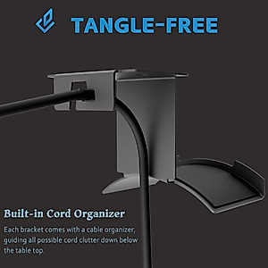 DEZCTOP Headphone Stand Holder Under Desk, PC Gaming Headset Hanger Mount, Earphone Stand Accessories, Headset Hook Holder for All Over Ear Headphone, for All Gamer Headset and Table Boards, Black