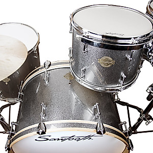 Sawtooth Command Series 6-Piece Shell Pack with 24" Bass Drum, Silver Sparkle, (ST-COM-6PC-24-SSPK)