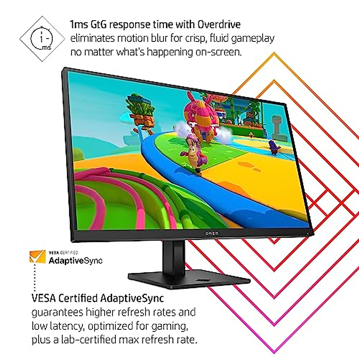 HP OMEN 27q QHD 165Hz Gaming Monitor, QHD Display (2560 x 1440), IPS Panel, 99% sRGB, 95% DCI-P3, 16:9, AMD FreeSync Premium Technology, 27q (2023),Black