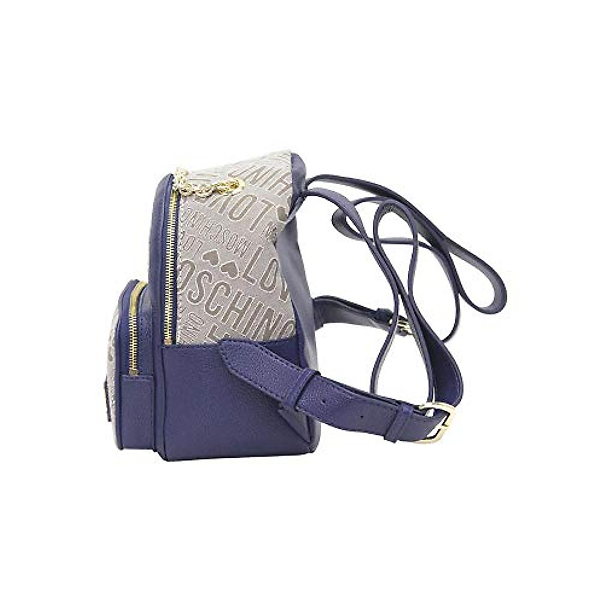 Love Moschino Women's Logo Print Blue Backpack Bag