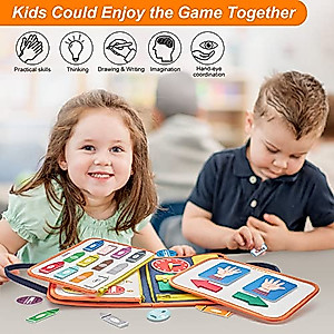 Freebear Busy Board, Toddler Travel Toys, Quiet Book, Sensory Toys for Toddlers 2 3 4, Montessori Toys for Toddler Activities Board, Educational Toys for 2 Year Old Girls Boys Gift，Dark Blue