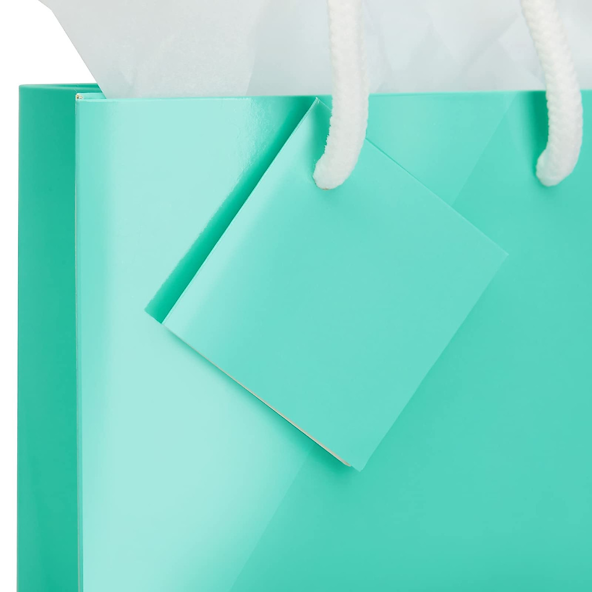 BLUE PANDA Small Teal Party Favor Gift Bags with Handles, Tissue Paper (5.5 x 7.9 In, 20 Pack)
