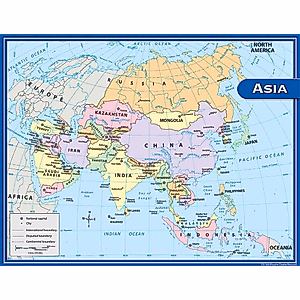 Teacher Created Resources Asia Map Chart, Multi Color (7652)
