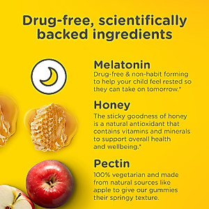 Zarbee's Children's Sleep Gummies with Melatonin, Non-Habit Forming Children's Sleep Gummies Work with Natural Sleep Cycles to Promote Peaceful Sleep, Drug-Free, Natural Strawberry, 60 ct