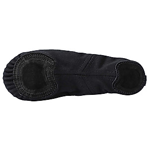 Linodes Dance Shoes for Girls Stretch Canvas Split Sole for Women-Black-9M