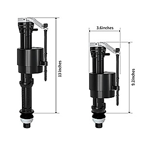R&T Toilet Fill Valve, Anti Siphon Toilet Tank Replacement Kit, Universal Easy Install Toilet Parts Inside Tank