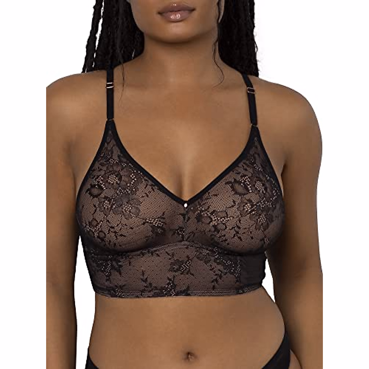 Smart & Sexy womens Sa1451 Bra, Black Hue (Smooth Lace), Large US
