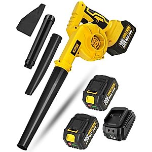 ALLOYMAN Leaf Blower, 20V Cordless Leaf Blower, with 2 X 4.0Ah Battery & Charger, 2-in-1 Electric Leaf Blower & Vacuum for Yard Cleaning/Snow Blowing.