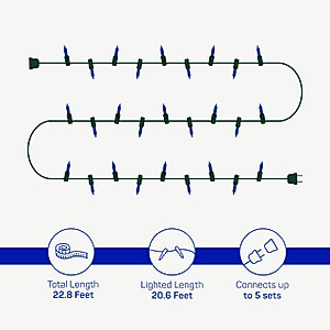 Christmas String Lights [100 Set] 25 Ft Blue Christmas String Lights, for Xmas Tree, Garland, Holiday, Party Décor –Mini Christmas Lights for Tree Weather-Resistant