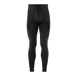 FALKE Men's Wool Tech. Long Tights Base Layer Bottom, Thermal Breathable Quick Dry, Black (Black 3000), S, 1 Pair
