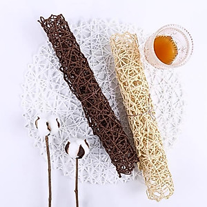 IcosaMro White Round Placemats Set of 6 for Dining Table, 15 Inch Paper Woven Boho Decorative Circle Place Mat for Wedding Holiday Christmas Thanksgiving Day Dinner