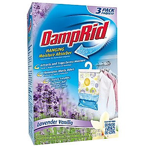 DampRid Lavender & Vanilla Hanging Moisture Absorber, 3 ct, 42 Ounce - 3 Boxes,, 3Count ()