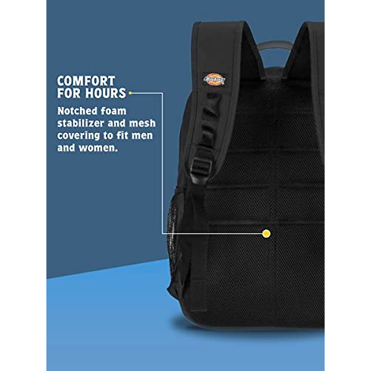 Dickies Tradesman Backpack Extra Large Capacity Logo Water Resistant Casual Daypack for Travel Fits 15.6 Inch Notebook (Black)