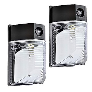 OSTWIN LED Wall Pack Outdoor Light with Photocell 18W 2256Lm 100-277V 5000K Daylight - Dusk Till Dawn Wall Pack - Outdoor Security Light - DLC & ETL Listed - 100W MH/HPS Replacement - 2 Pack