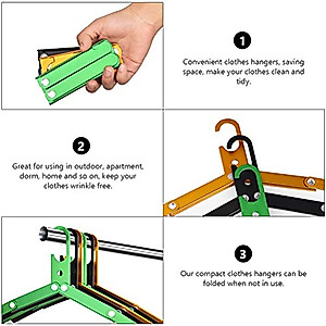 BESPORTBLE Folding Clothes Hanger Aluminium Alloy Travel Clothing Hangers Space Saving Coat Hanger for Camping Travel Hiking Backpacking Orange
