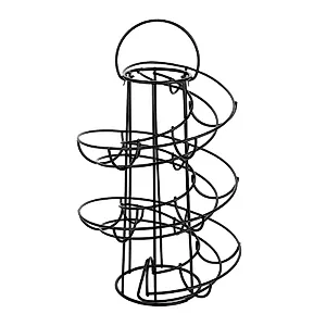 Metal Egg Storage Rack, Metal Egg Skelter, Egg Skelter Countertop Storage Rack, Spiral Design Egg Dispenser Rack Holder with Storage Basket, Metal Storage Holder Display for Countertop & Kitchen