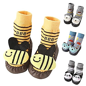 Lykmera Cute Children Toddler Shoes Autumn Winter Boys Girls Floor Sports Flat Soles Non Slip Cartoon Patterns Socks Shoes (GY1, 12-18 Months)