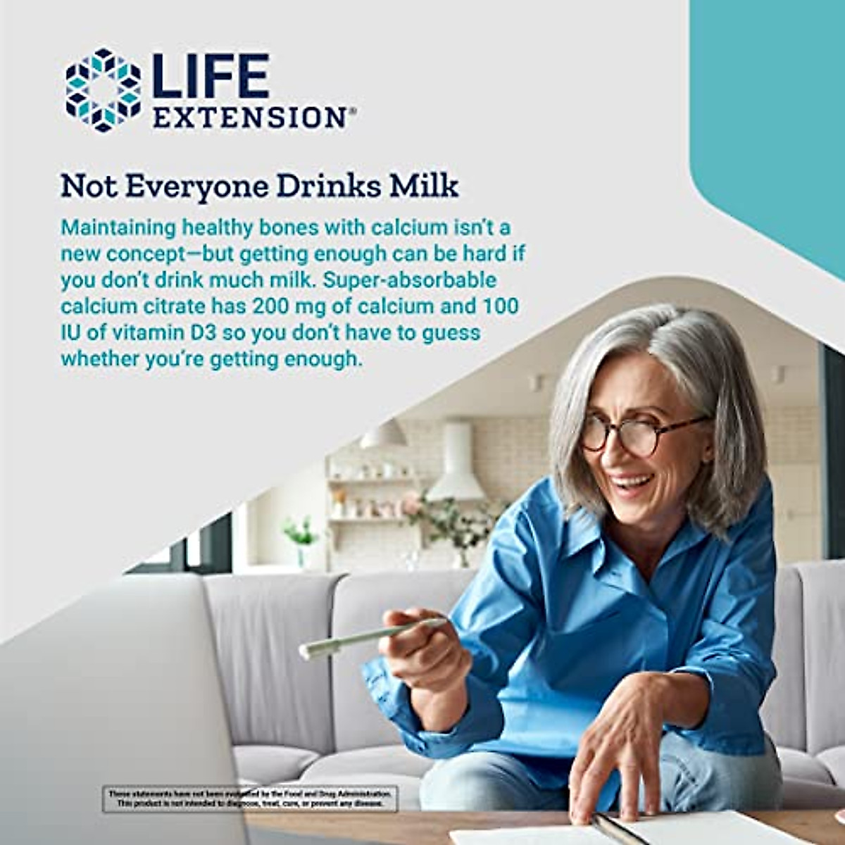 Life Extension Calcium Citrate with Vitamin D - Super Absorbable Bone Health D3 Calcium Supplement for Men & Women - for Bones Density & Muscle Function - Gluten-Free, Non-GMO – 200 Capsules