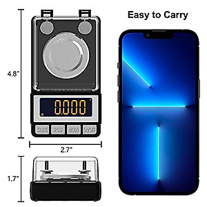 Milligram Scale 50g / 0.001g, Reloading Scale with 2X 20g Calibration Weight, High Precision Jewelry Scale with Large LCD Display, MG Scale for Gold Medicine Powder, Battery Included