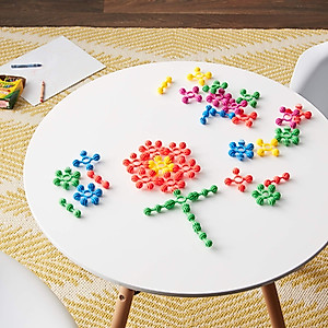 Skoolzy Rainbow Star Flex Building Toys 90 Piece Jumbo Set, STEM Building Blocks for Kids Ages 4-8, Tinker Toys for Classroom Bins