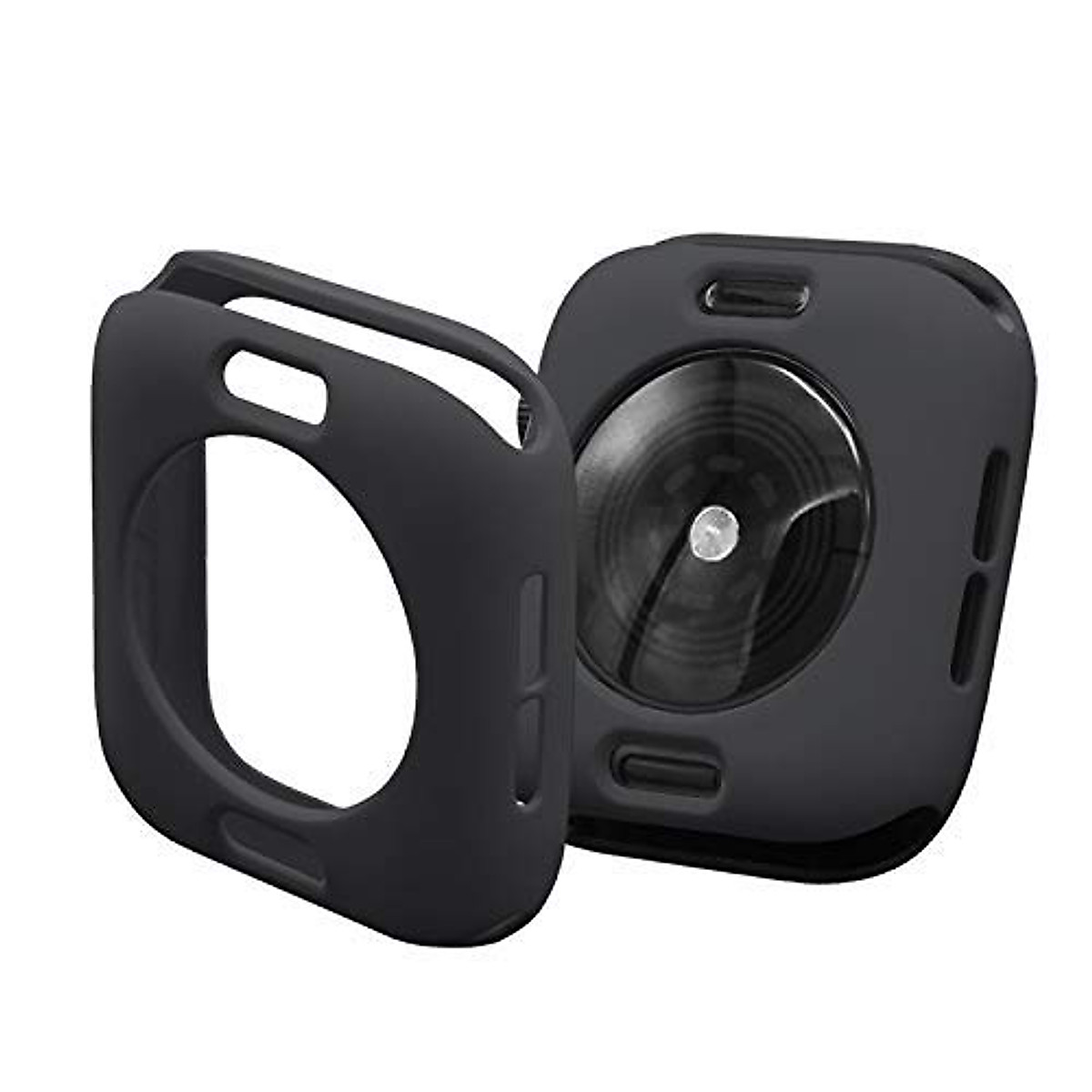 Hontao Ultra Thin Soft TPU Shockproof Bumper Case for iWatch Apple Watch Series SE 6/5/4 Black 44mm