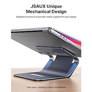 JSAUX Laptop Stand for Desk, Aluminum 2 in 1 Computer Riser and Tablet Stand, Ergonomic Notebook Holder Compatible with MacBook Air Pro, iPad Air Pro, Dell XPS, HP, Lenovo, More 10-15.6” Devices