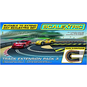 Scalextric C8512 Track Extension Pack - 2x Hairpin Curves 2 Side Swipes Borders Barriers, Large