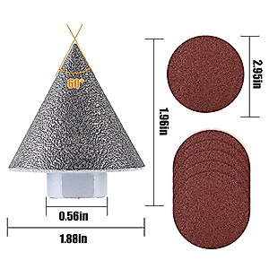Diamond Beveling Chamfer Countersink Hole Drill Bits 5/8"-11 Threads (50mm/2" Dia) with Hook and Loop Sandpaper for Porcelain Tiles Granite Marble Ceramic Glass Wood Tools