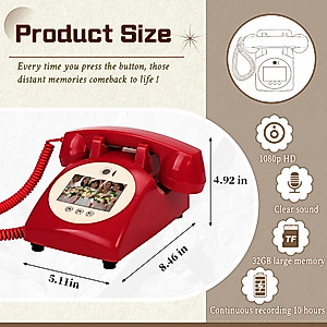 FiayaCom Video Audio Guest Book,1080P HD Video Phone Guestbook, Record Preserve Your Special Occasions, Ideal for Wedding Bridal Shower, Birthday, Graduations, Baby Shower(Red)