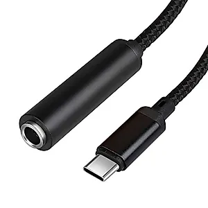 USB Type C to 1/4 AUX Audio Adapter, 6.35mm TRS Female to USB C 1/8 Stereo Jack Audio AUX Adapter for Amplifiers, Mixer, Home Theater, Headphones - 3 Feet/1M (NOT Supported Guitar Recording)