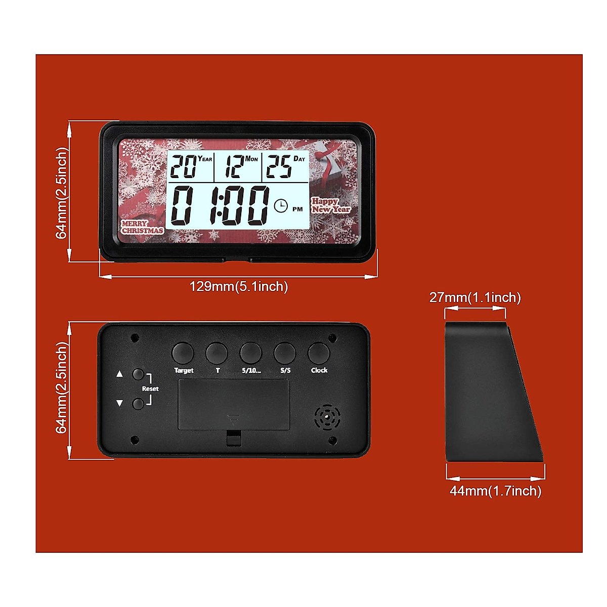 Runleader Digital Count-Down Events Timer,Stopwatch Record,Calendar&Clock Display,Data Resettable for Vocation Retirement Meeting Anniversary Graduation Wedding Premiere.
