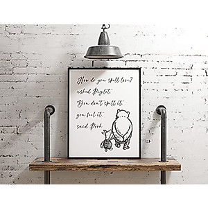 ‘Spell Love?’ Winnie the Pooh Quotes Wall Art | 8x10 UNFRAMED Black and White Minimalist Nursery Print | Pooh and Piglet Modern Home Decor