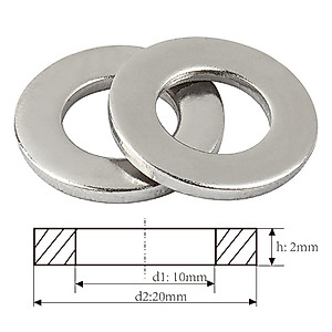 FASTENER TREE M4 Flat Washer 304 Stainless Steel SAE Washer for Screws Bolts 100PCS