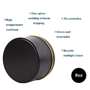 Edamame Candle Tin 24 Pcs,8oz,Candle Containers,Candle Jars for Candle Making,Arts&Crafts,Storage&More -Black