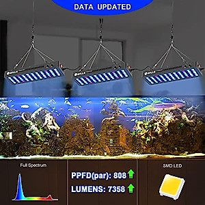 WILLS Aquarium Lights Dimmable Full Spectrum 165W Fish Tank LED Planted Aquarium Lights for Freshwater Saltwater LED Coral Reef(21.3"x6.7"x2.4")