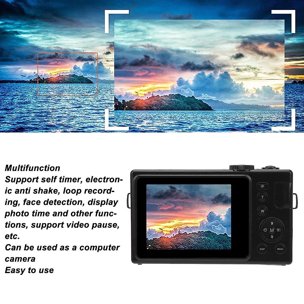 56MP Vlogging Camera, 4K Digital Camera for Photography and Video Pocket Camera with 3.0inch IPS Screen, Dual Screen Camera for Adult Seniors Students Kids Beginner (Black)