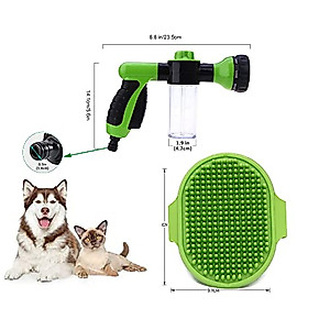 Garden Hose Nozzle, High Pressure Hose Spray Nozzle 8 Way Spray Pattern with 3.5oz/100cc Soap Dispenser Bottle Snow Foam Gun for Car Wash, Watering Plants, Lawn, Patio, Showering Pet, Cleaning