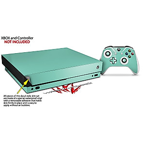 WraptorSkinz Decal Vinyl Skin Wrap Compatible with Xbox One X Console and Controller - Solids Collection Seafoam Green