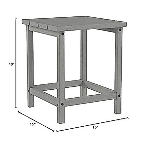 POLYWOOD ECT18GY Long Island Side Table, 18-Inch, Slate Grey