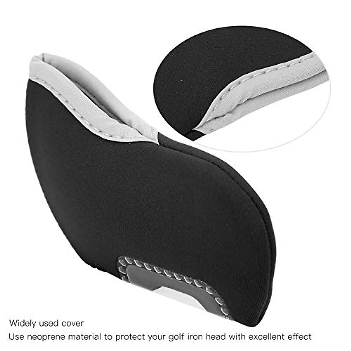 Iron Club Cover, Neoprene Putter Cover, with A Convenient Design Durable 10Pcs Golf Putter Head Cover Long Service Life. for Putter Golf Course Home Biginners(Black)