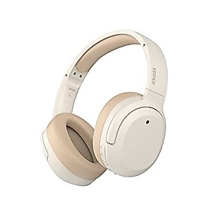 Edifier W820NB Plus Hybrid Active Noise Cancelling Headphones - LDAC Codec - Hi-Res Audio Wireless & Wired - Fast Charge - Over Ear Bluetooth V5.2 Headphones for Travel/Home/Office- Ivory