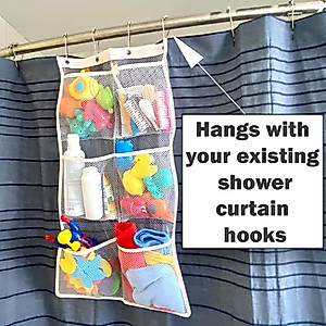 Evelots 2 Pack Shower Caddy/Organizer-Mesh-6 Pockets-Shampoo/Soap/Razor/Baby Bath Toys-Quick Dry