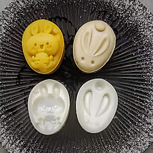 BYNNIX Mooncake Mold, Cute Rabbit Shaped Mooncake Molds Mooncake Moulds DIY Gadgets for Mid-Autumn Festival