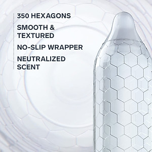 LELO HEX Original Ultra Thin Condoms with Increased Strength, Male Condom, Lubricated Condoms for Men, 2.12-Inch/54 mm Diameter (3 Pack)