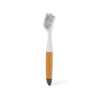 Full Circle and Brush Set, White Tiny Team Mini Dustpan and Micro Manager Home & Kitchen Detail Cleaning Brush, White