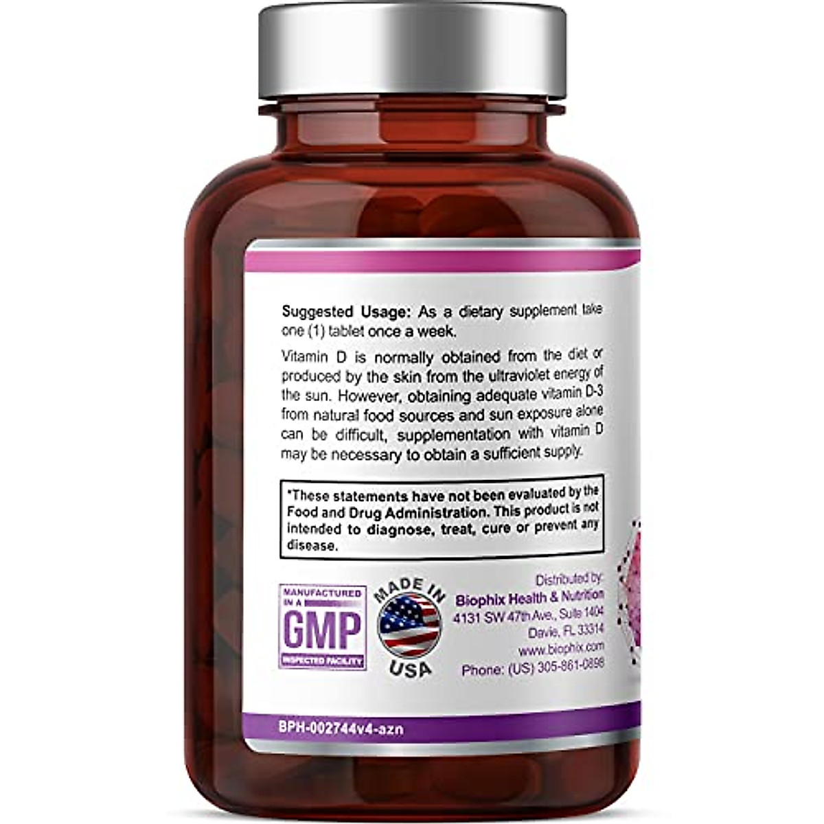 Vitamin D-3 50000 IU 60 Tablets - High-Potency Supports Strong Bones Immune Health and K2